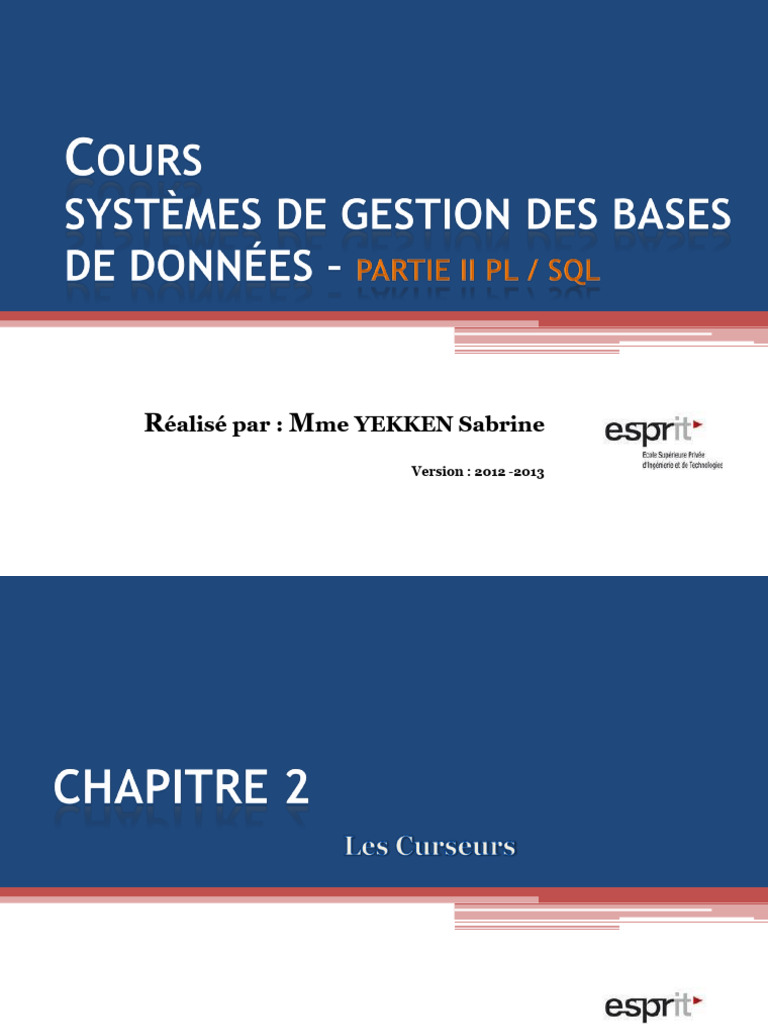 Guide des curseurs SQL en PL/SQL | PDF | SQL | PL/SQL