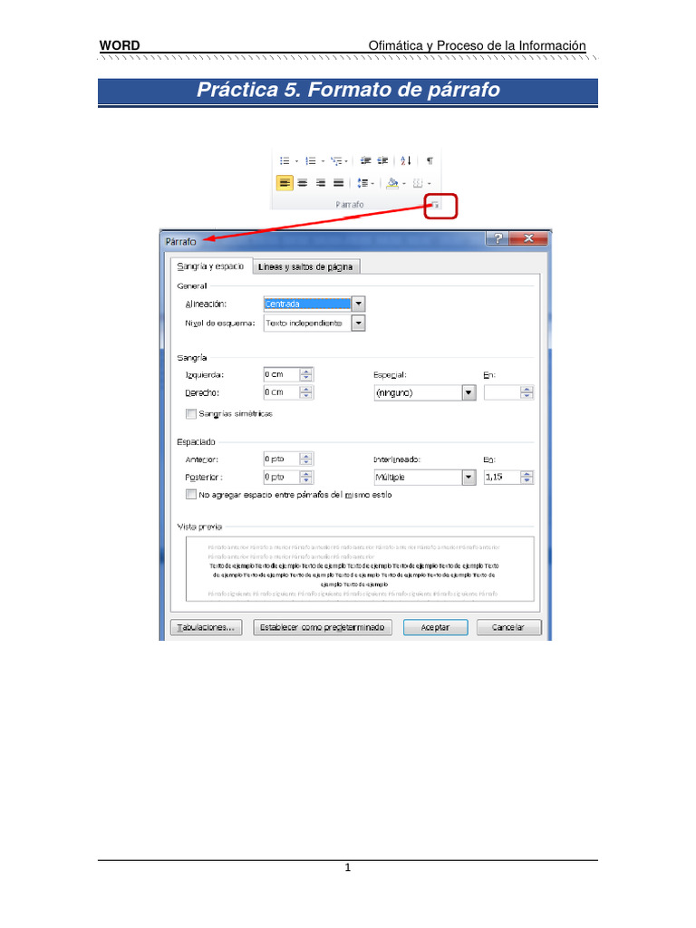 Practica Word 5 Formato de Párrafo | PDF | Ciencias de la Computación ...