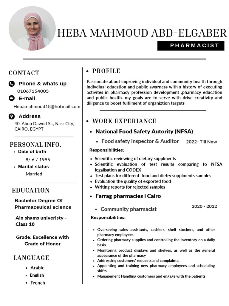 Heba CV 23 New - 3 | Download Free PDF | Pharmacy | Health Sciences