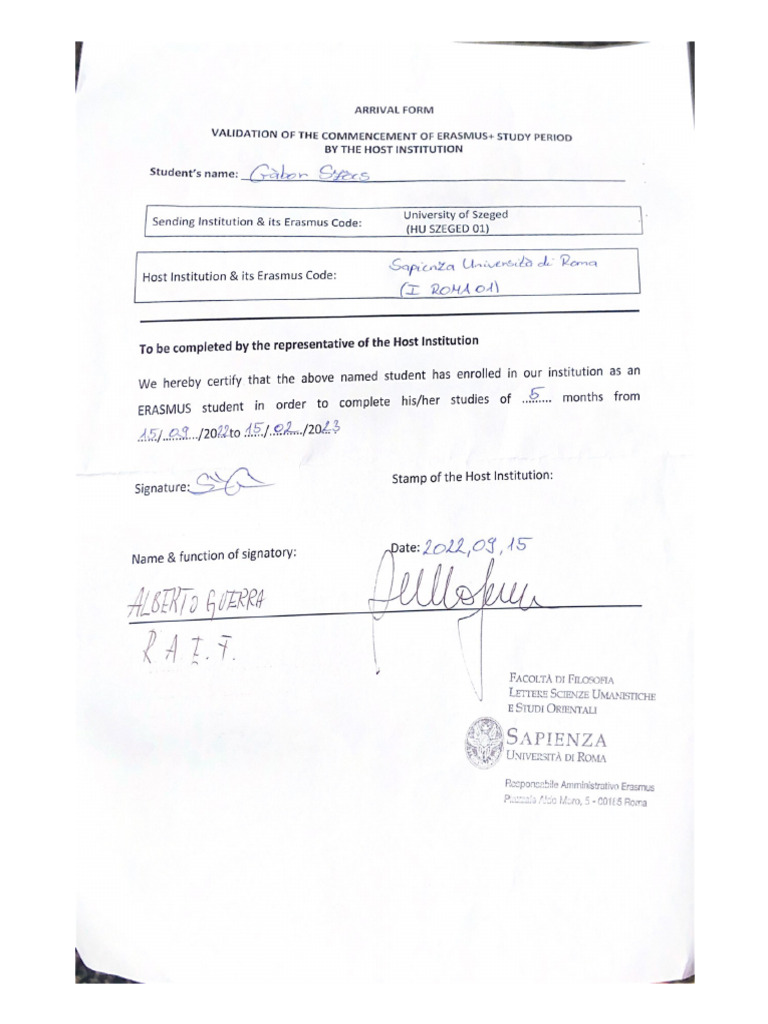 Arrival Form | PDF
