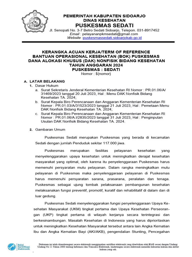 Kak Bok PKM Sedati Ta. 2024 | PDF