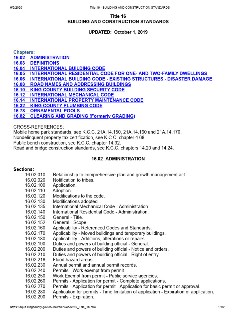 Title 16 - BUILDING AND CONSTRUCTION STANDARDS | Download Free PDF | Building Code | Building