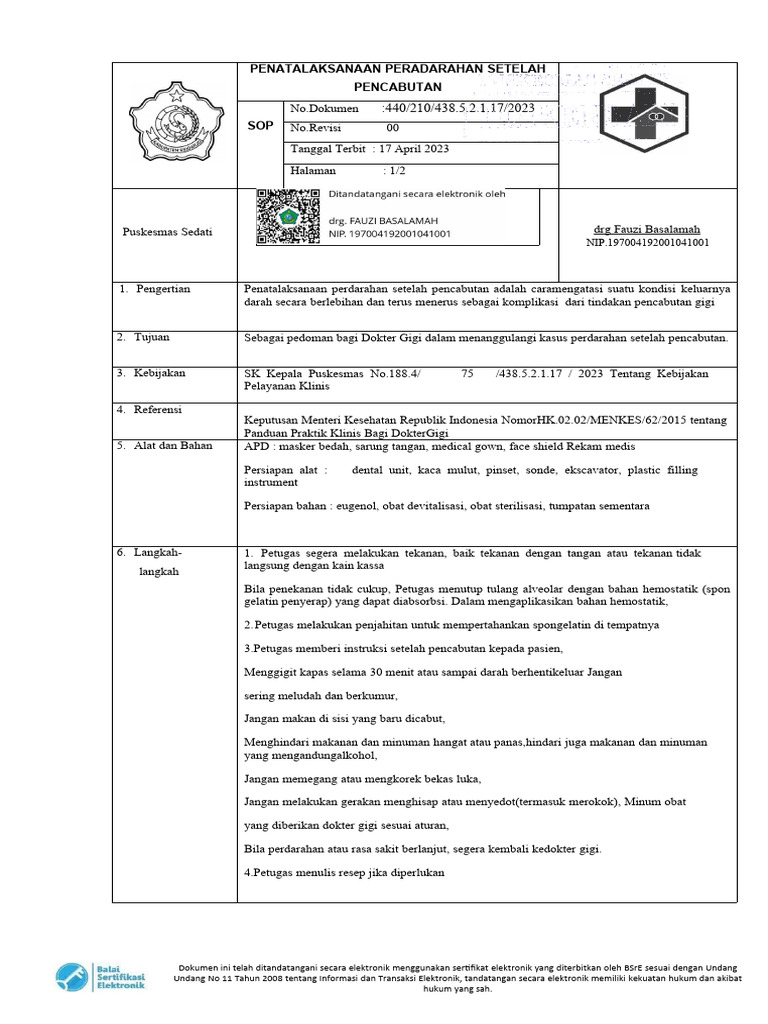 Penanganan Perdarahan Post Exo | PDF