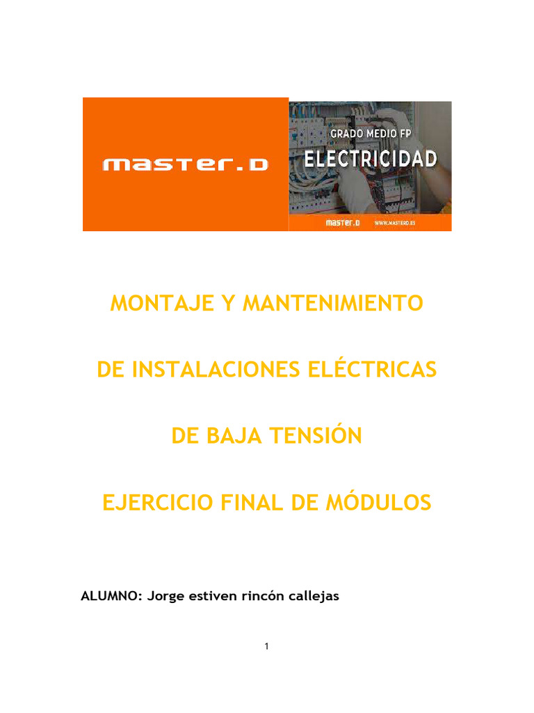 Montaje Y Mantenimiento de Instalaciones Eléctricas de Baja Tensión ...