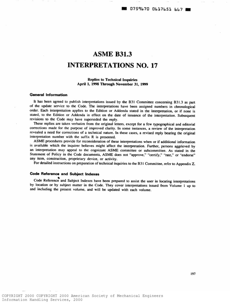 ASME B31.3-Interpretations | Download Free PDF | Non Profit ...