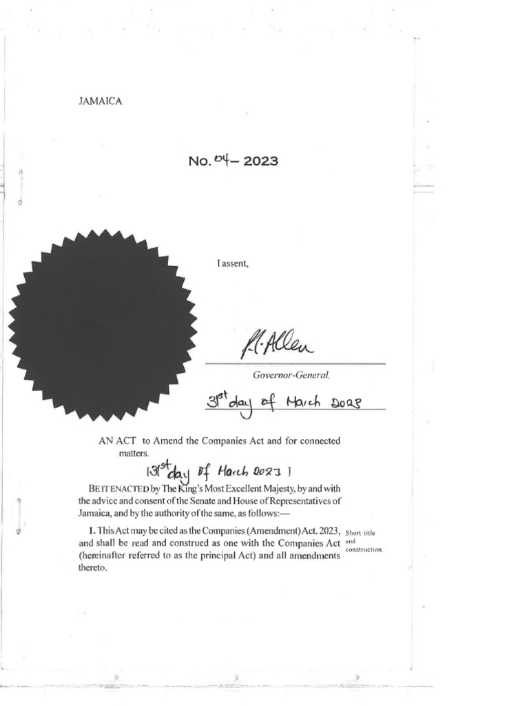 Companies Amendment Act 2023 Overview | PDF