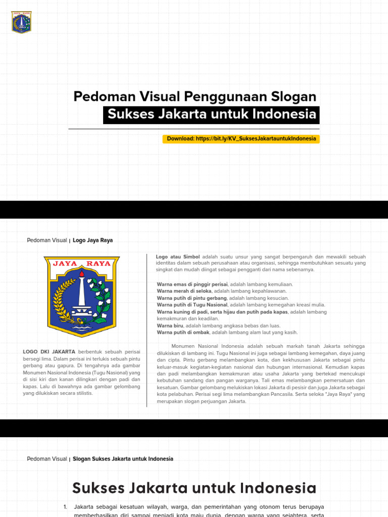 Pedoman Visual Penggunaan Slogan Sukses Jakarta Untuk Indonesia | PDF