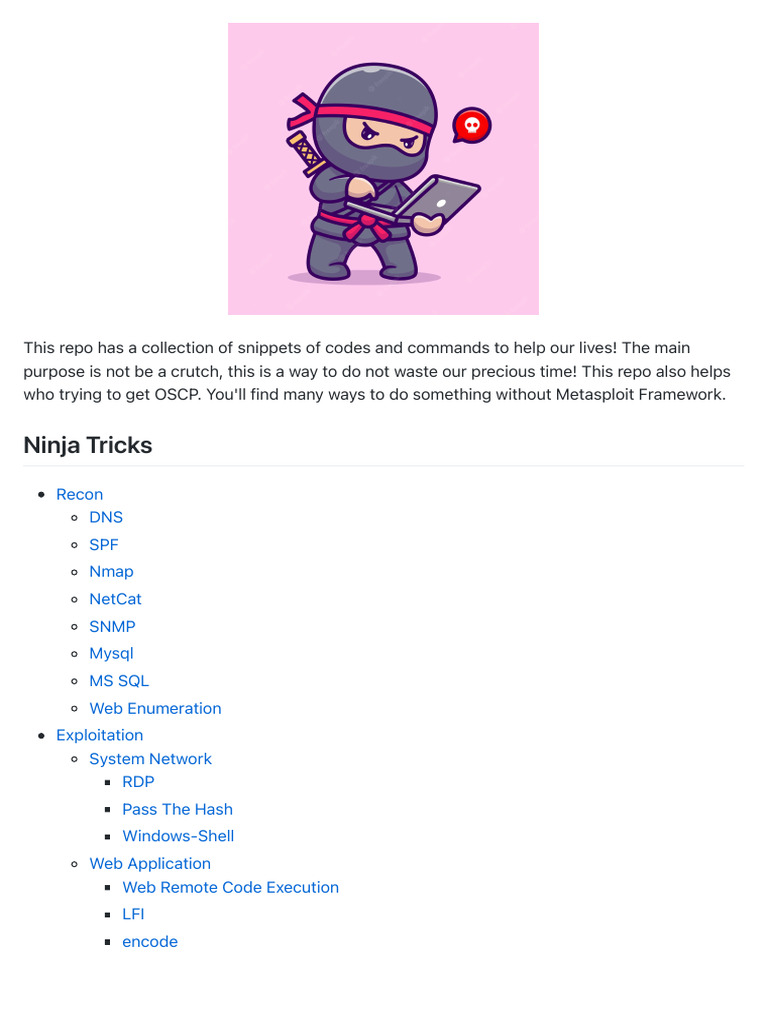 Pentest Cheatsheet Pdf Networking Internet Web