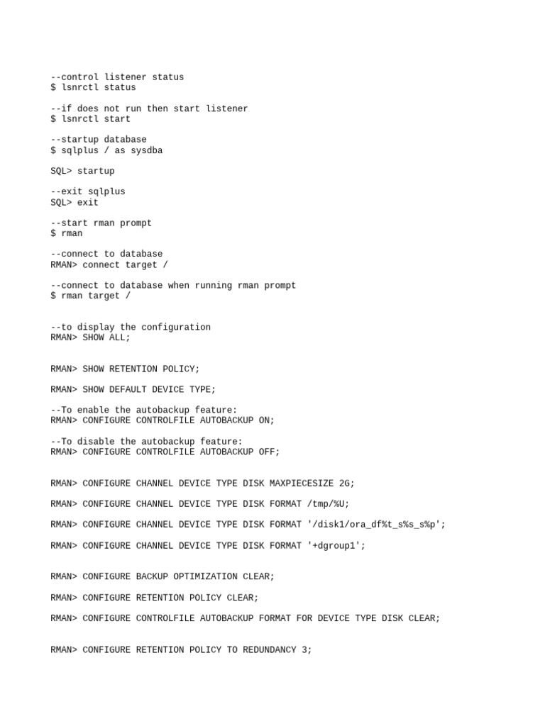 4 Starting And Interacting With Rman Client Download Free Pdf Backup Computer Science