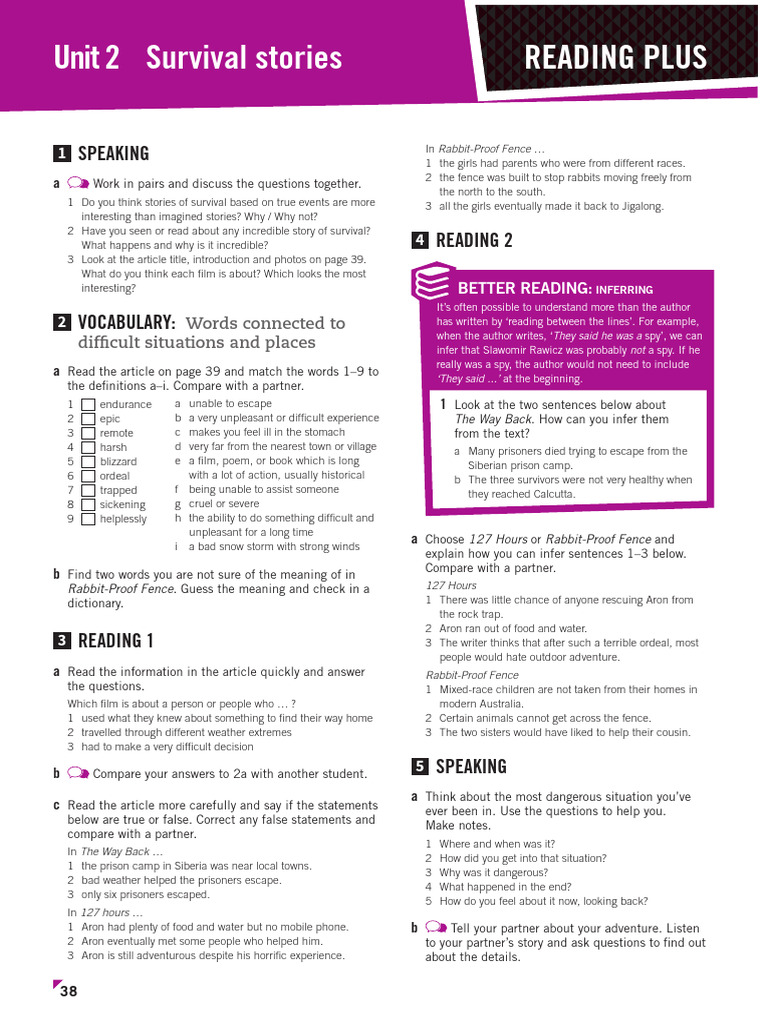 B2 Unit 2 Reading Plus Lesson | PDF