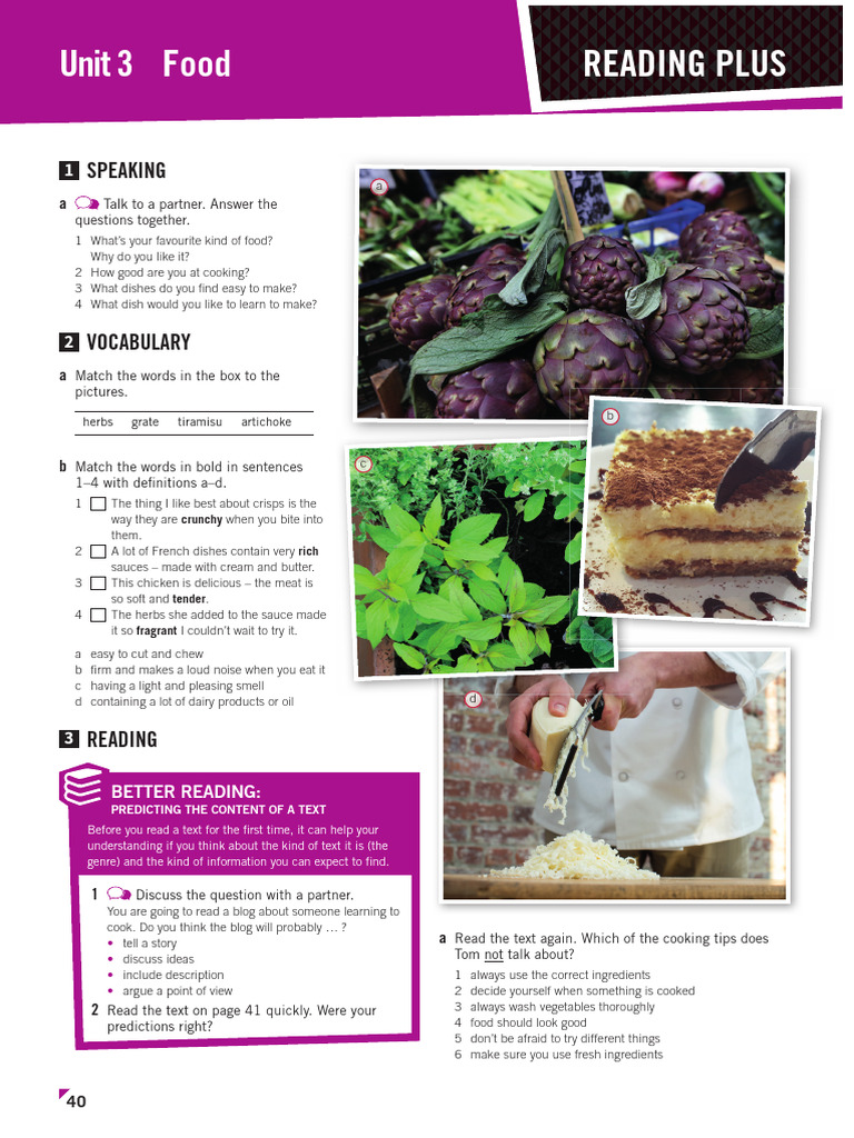 B2 Unit 3 Reading Plus Lesson | PDF | Italian Cuisine | Pizza