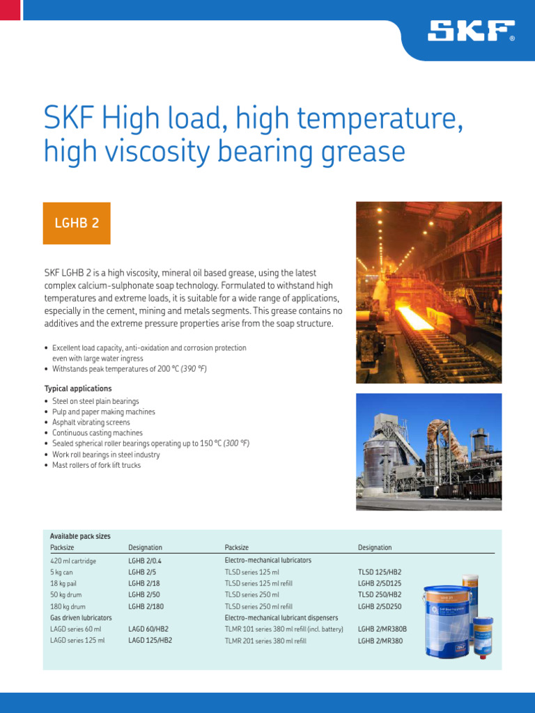 SKF LGHB 2 | PDF | Applied And Interdisciplinary Physics | Secondary Sector Of The Economy
