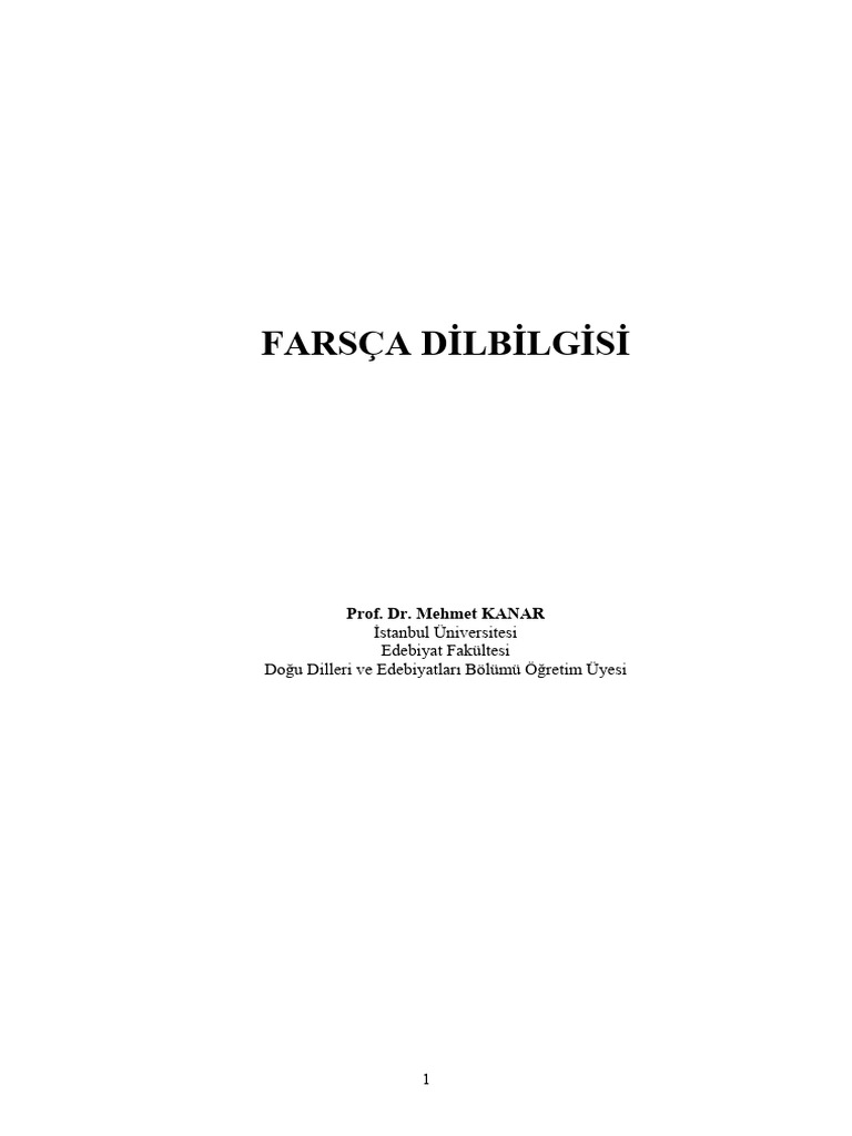 Farsca Dilbilgisi | PDF