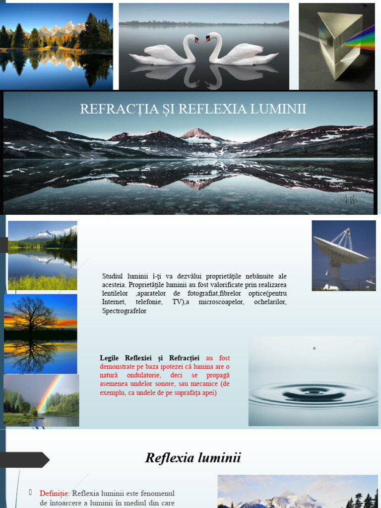 Refracția Și Reflexia Luminii | PDF