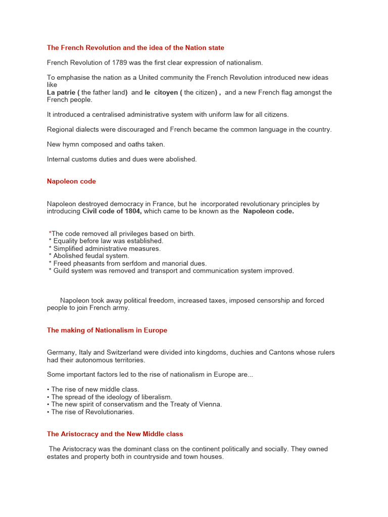 The French Revolution and The Idea of The Nation State | PDF | Italy ...