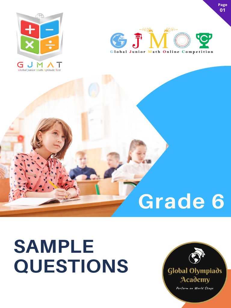 GJMOY Exam Grade 6 - Sample Questions | PDF | Mathematics | Rectangle