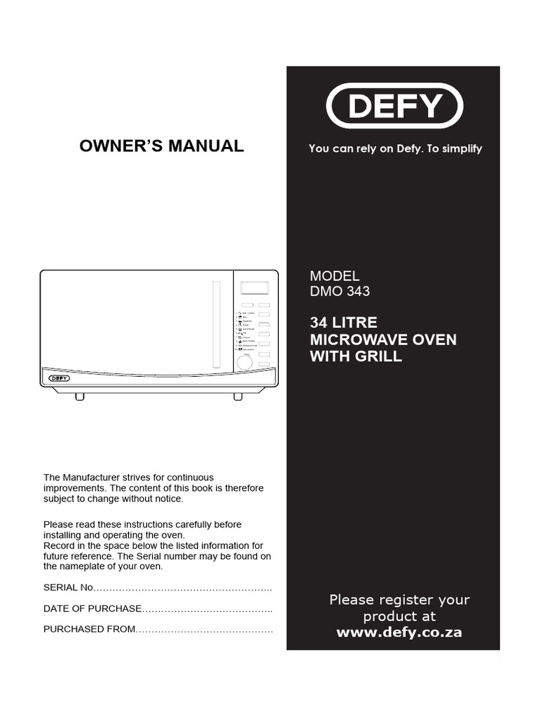 Defy Manual Dmo343 | Download Free PDF | Ac Power Plugs And Sockets ...