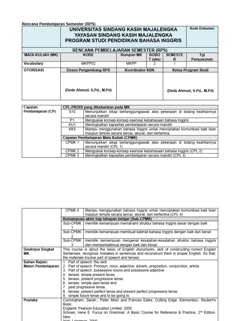 RPS Basic Grammar - Ok | PDF