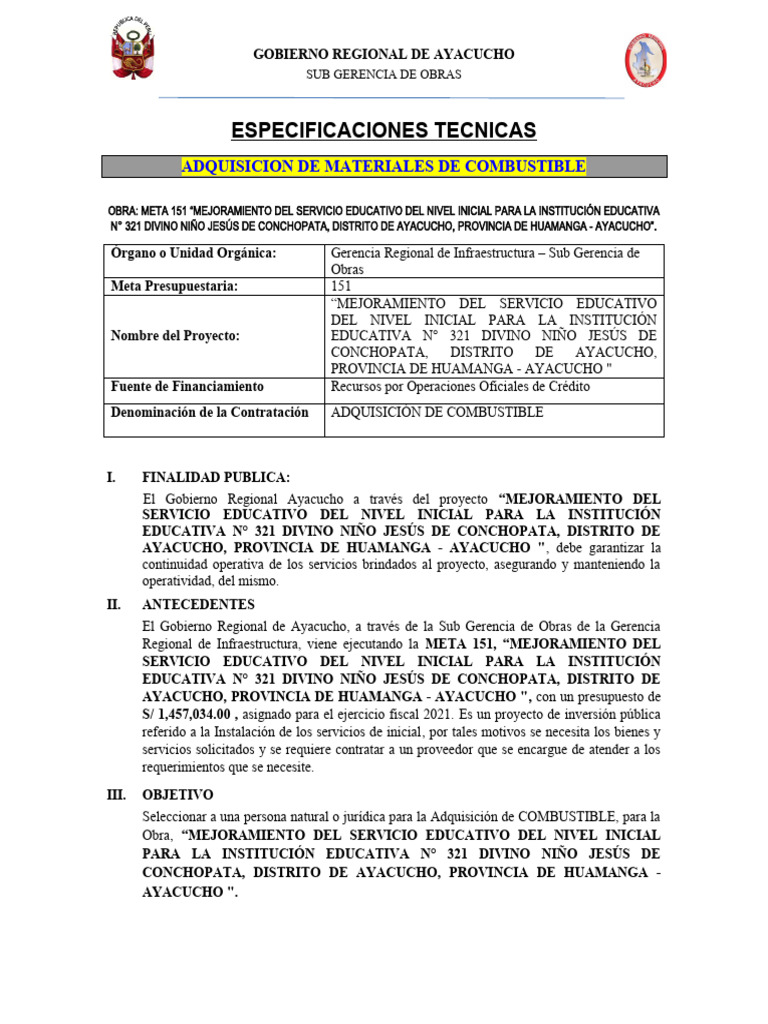 Ee - TT de Materiales de Combustible | PDF | Presupuesto