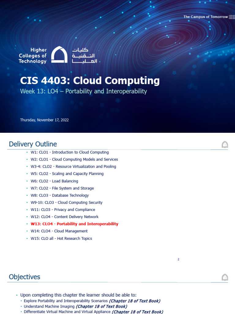 W13 - CLO4 - Portability and Interoperability | PDF | Cloud Computing | Interoperability