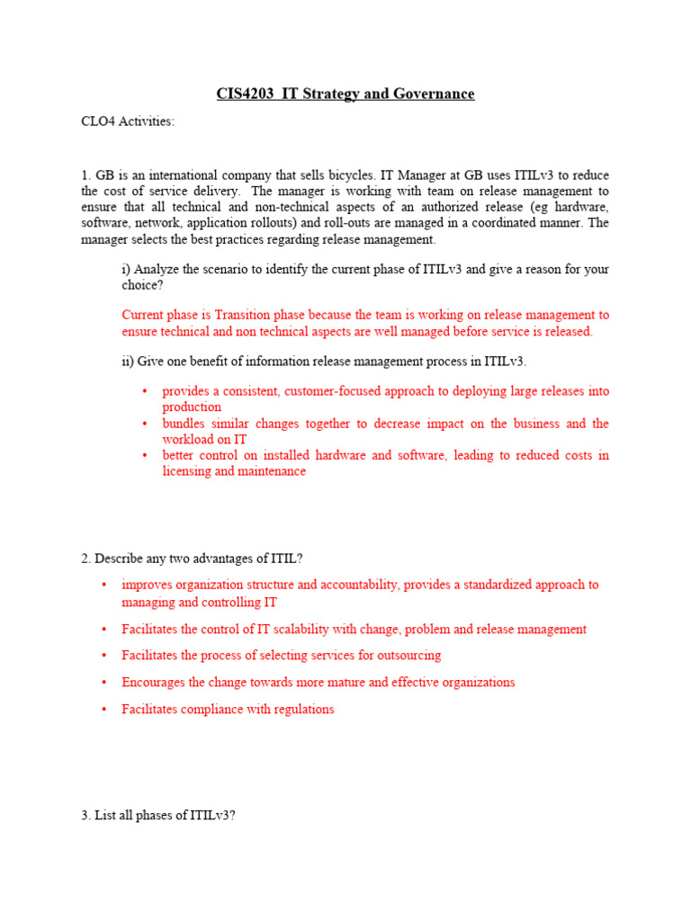 CLO4 Activities-Answers | PDF | Business | Information Technology