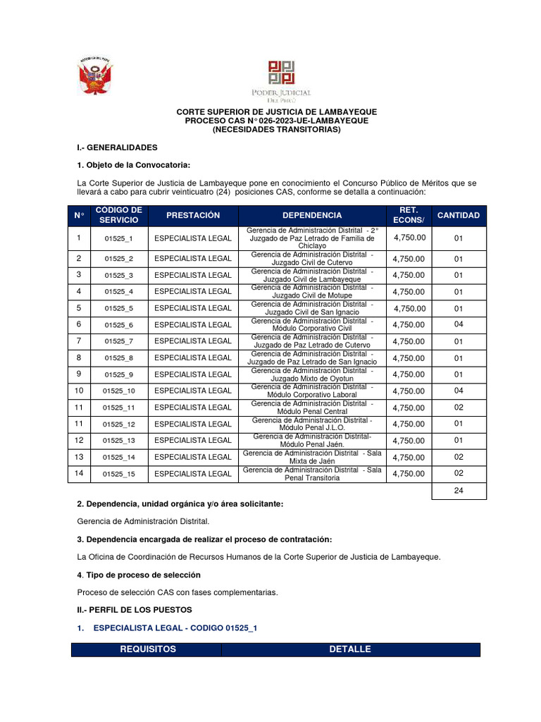 Cas 26-2023-Csjla | PDF | Ley procesal | Derecho laboral