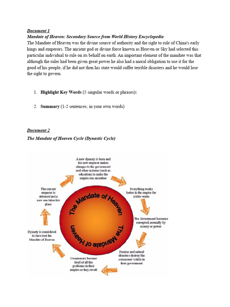 Understanding the Mandate of Heaven | PDF