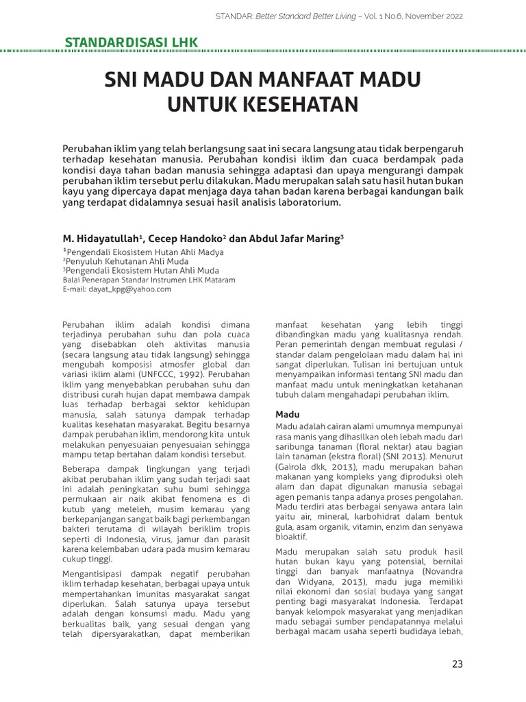 M +Hidayatyullah+-+SNI+Madu | PDF