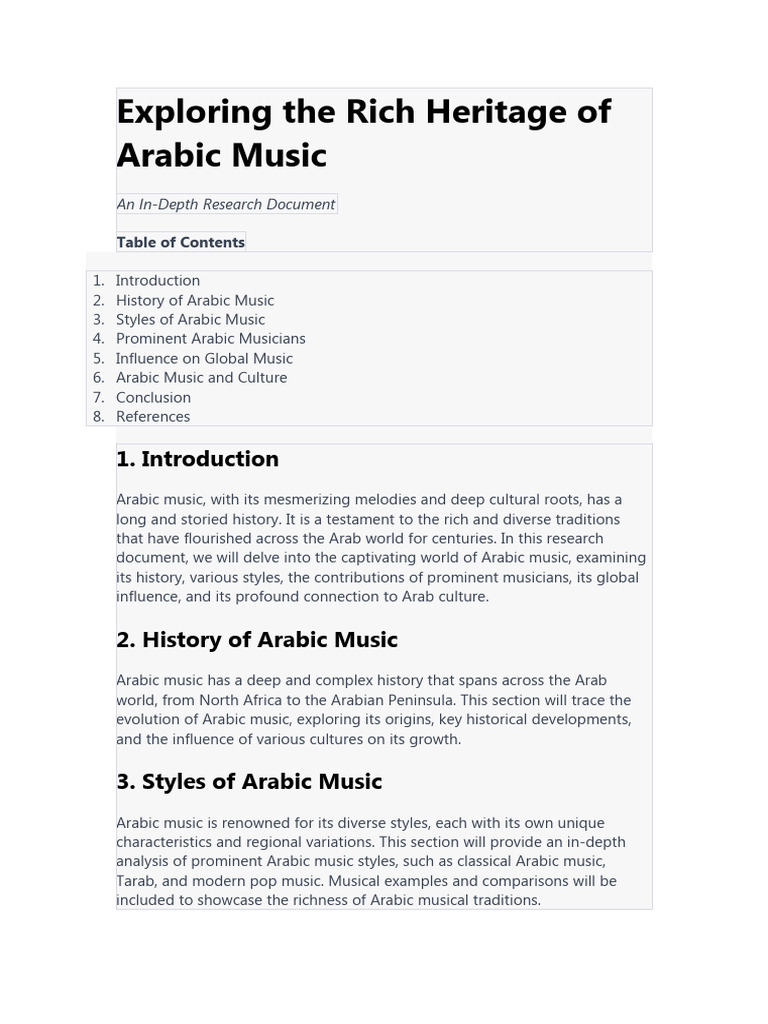 Evolution of Arabic Music Heritage | PDF | Arabs