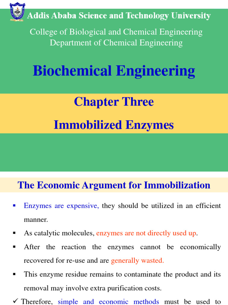3 Biochemical Engineering CH 3 | PDF | Cross Link | Enzyme