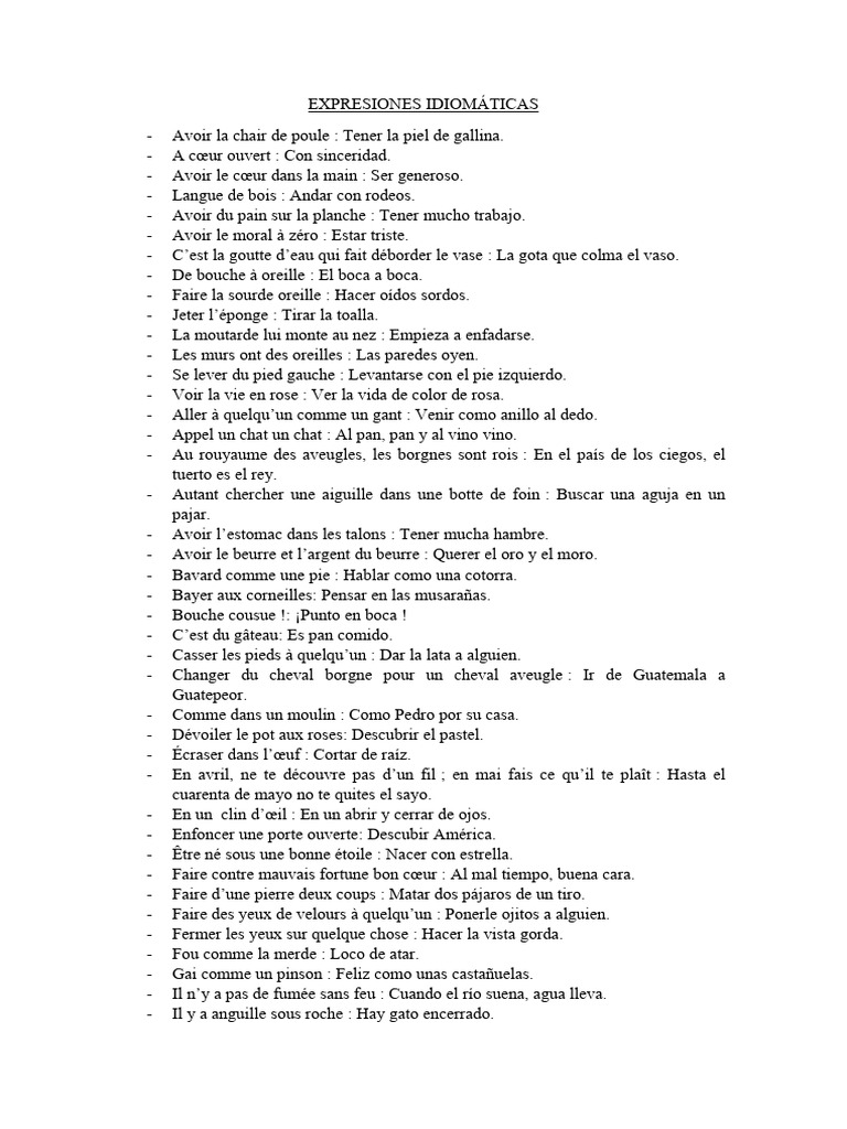 Expresiones Idiomáticas | PDF