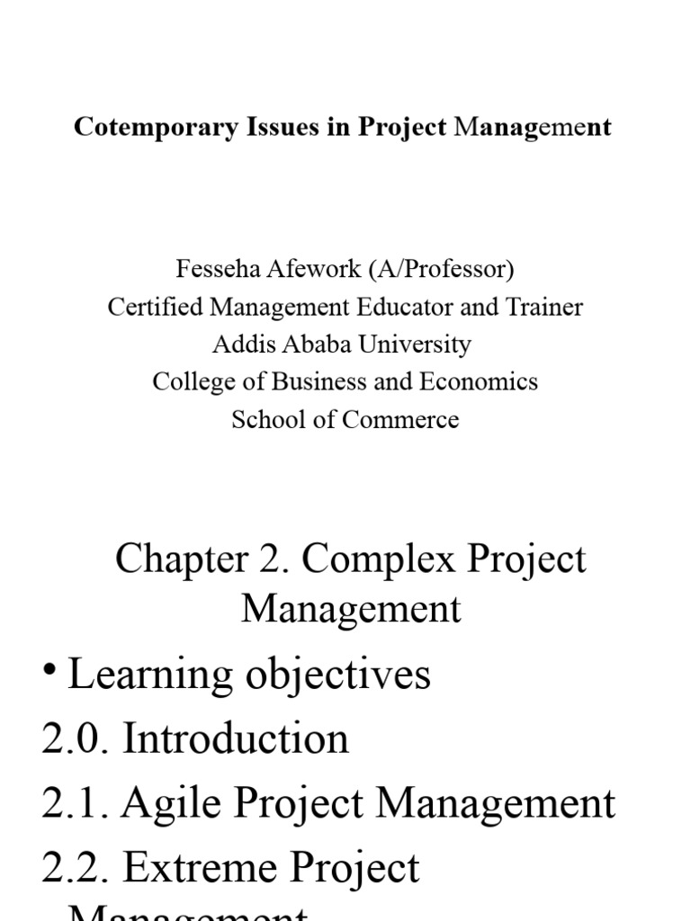 Chapter 2 Complex Project Management Pdf Agile Software Development Project Management 