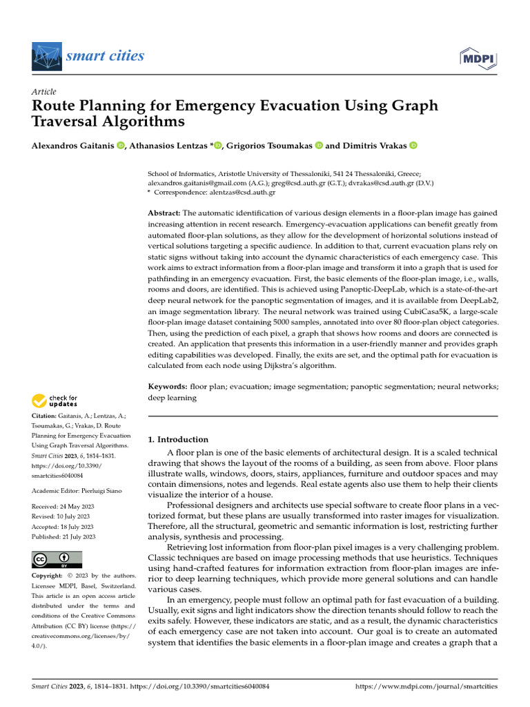 Route Planning For Emergency Evacuation Using Graph Traversal ...