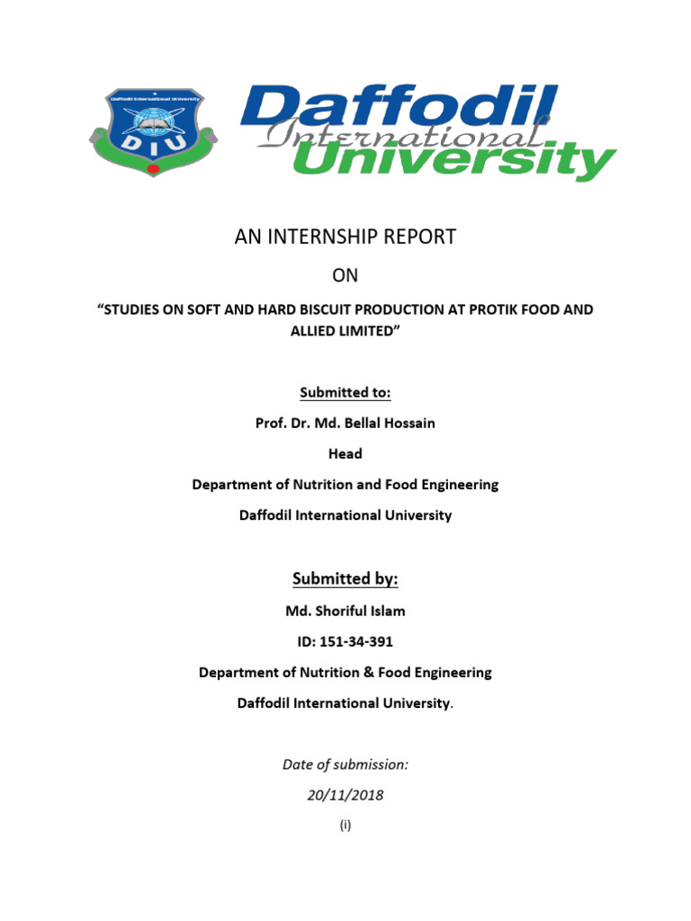 An Internship Report: Submitted by | PDF | Confectionery | Pasta