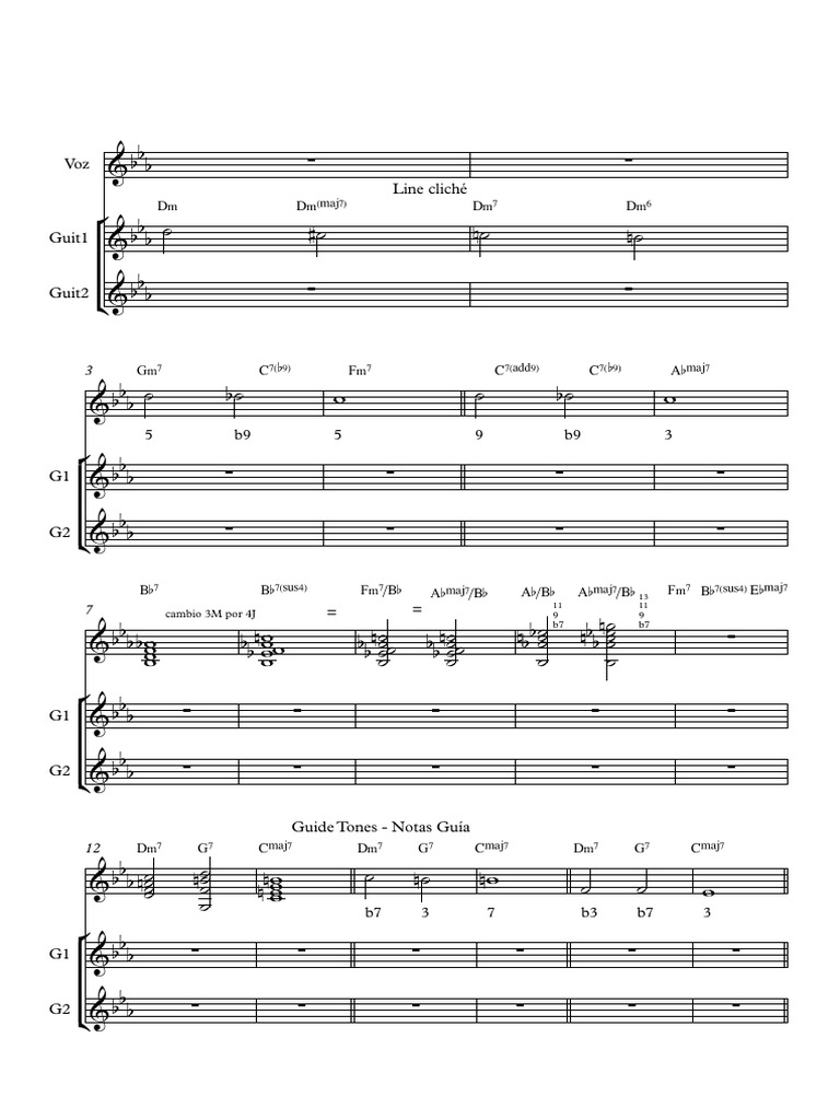 Guide Tones Sobre Vuelvo A Pensar en Ti | PDF