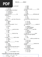 Admission Test Paper Grade 1 | PDF