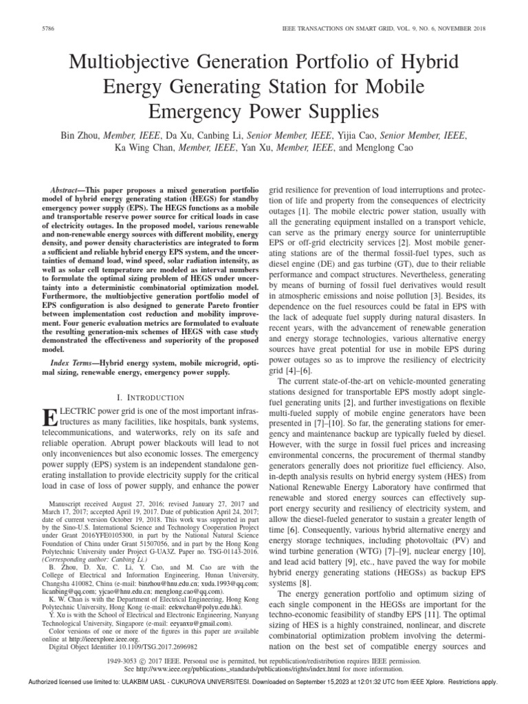 Multiobjective Generation Portfolio of Hybrid Energy Generating Station ... Multiobjective Generation Portfolio of Hybrid Energy Generating Station ...