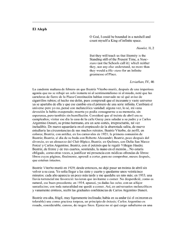 Jorge-Luis-Borges-El-Aleph - PDF - Schoology | PDF