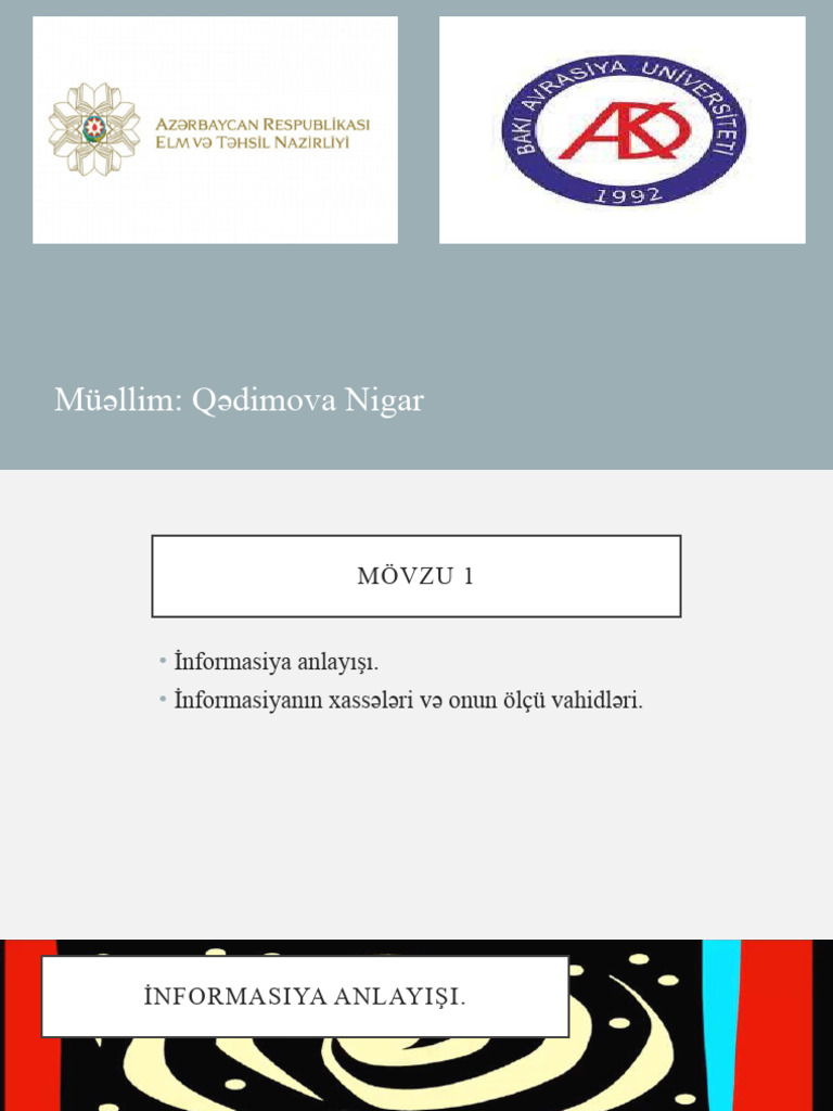 Informasiya Texnologiyaları Mövzu1 | PDF