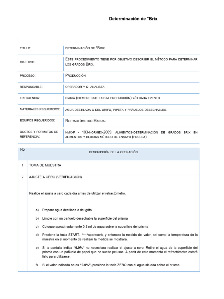 Determinación de °brix | PDF | Metrología
