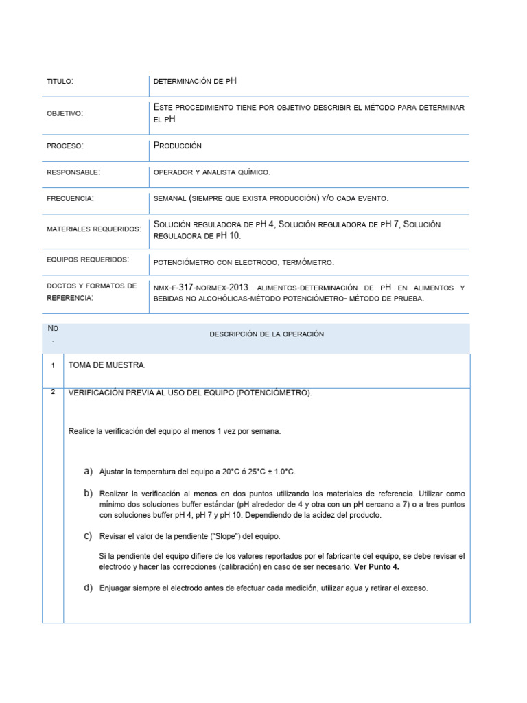 Determinación de PH | PDF | Ph | Solución tampón