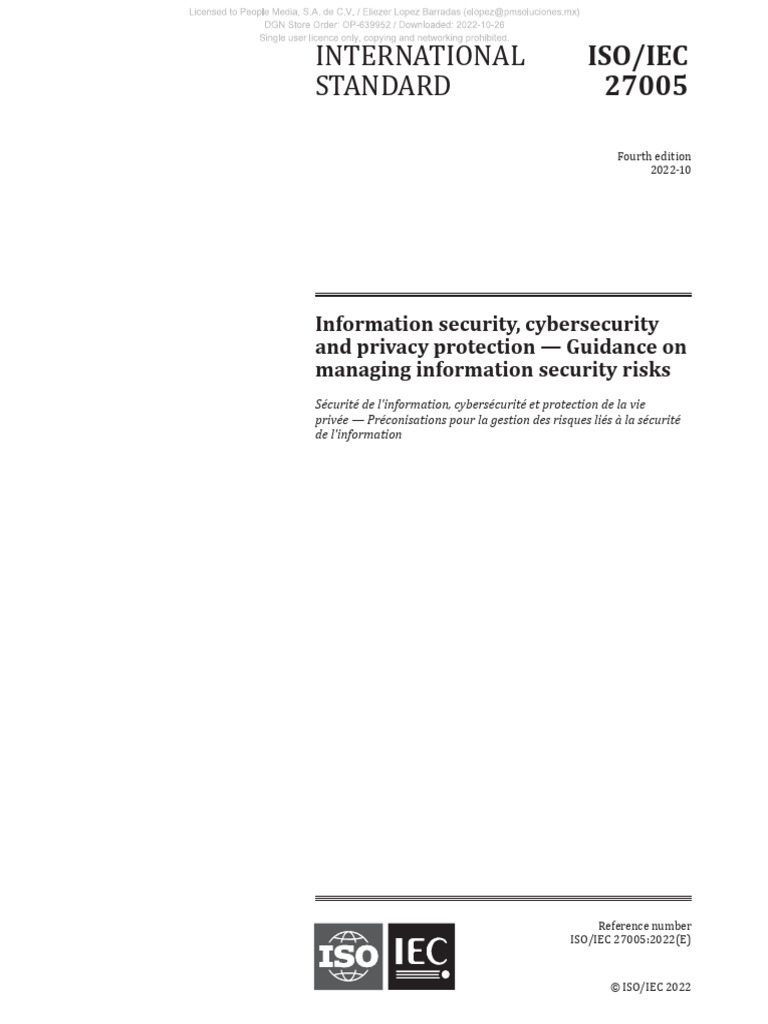 Norma ISO - 27005 - 2022 - OCR | Download Free PDF | Risk | Information ...
