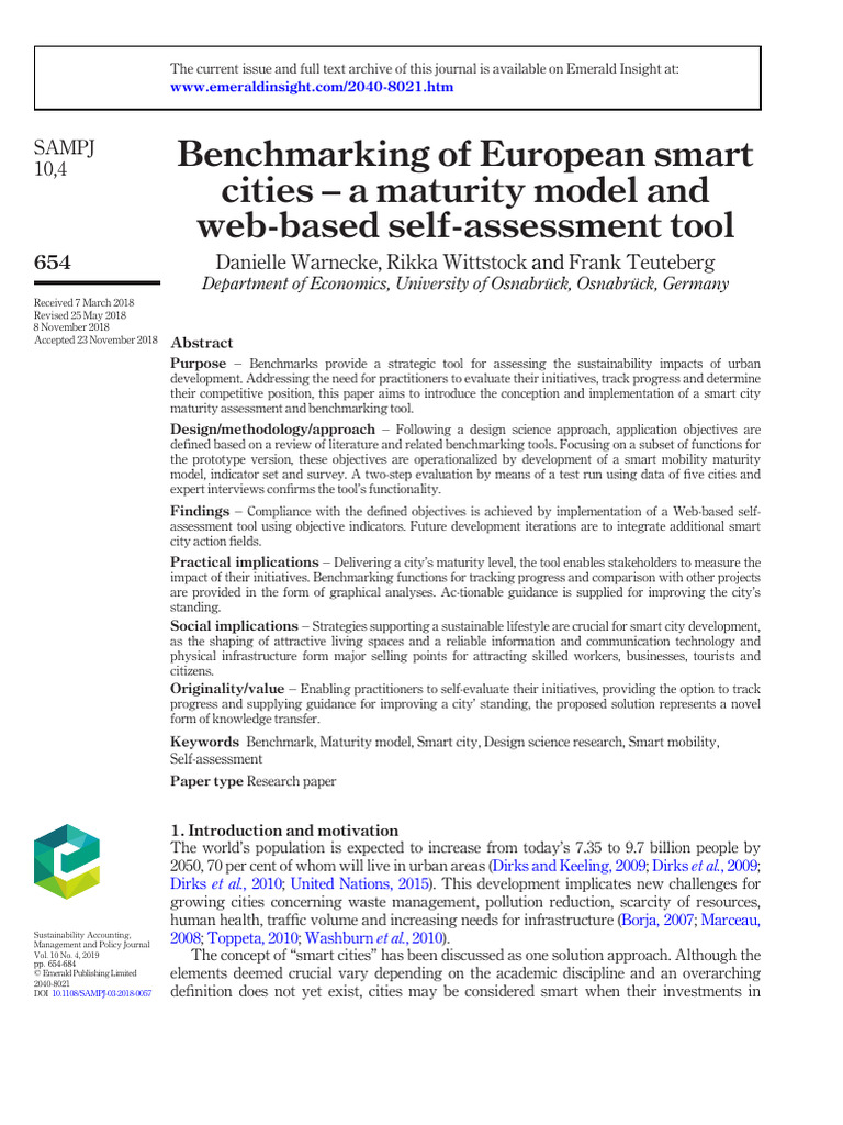 Benchmarking of European Smart | PDF