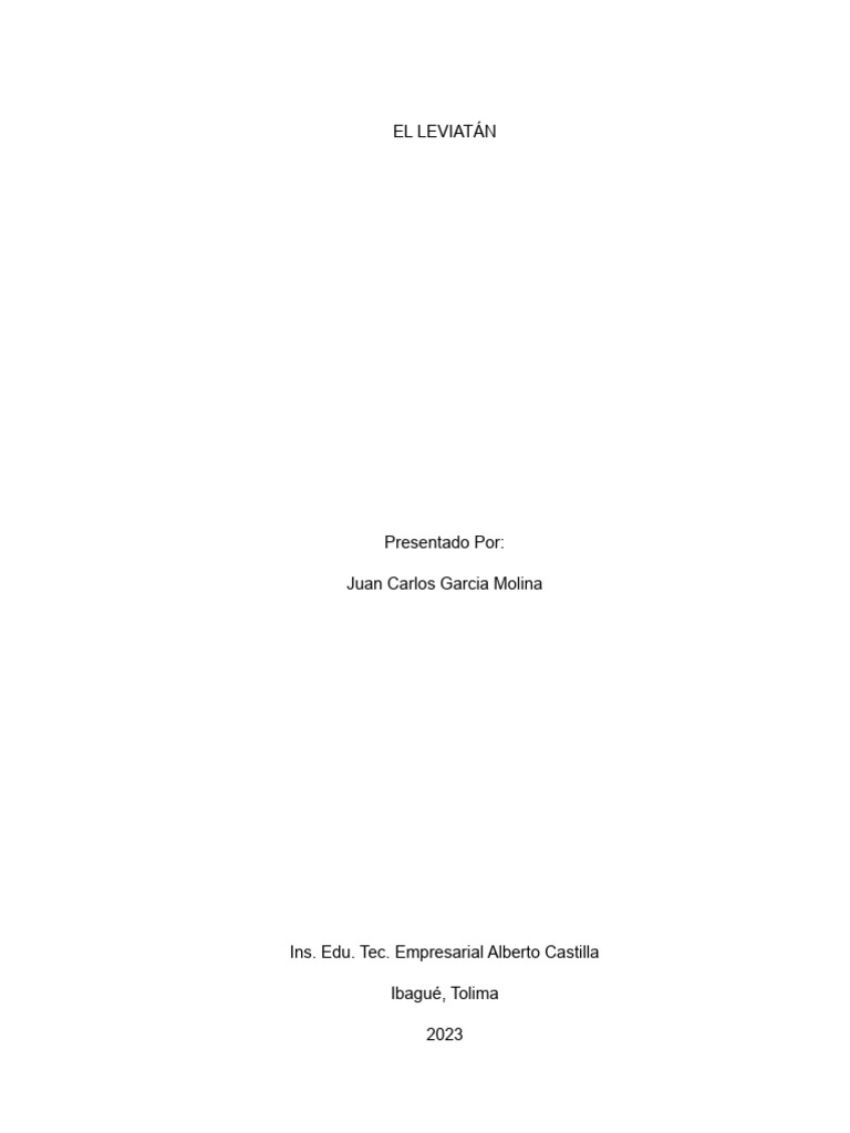 EL LEVIATÁN Juan Carlos Garcia | PDF | Thomas Hobbes | Estatuto EL LEVIATÁN Juan Carlos Garcia | PDF | Thomas Hobbes | Estatuto