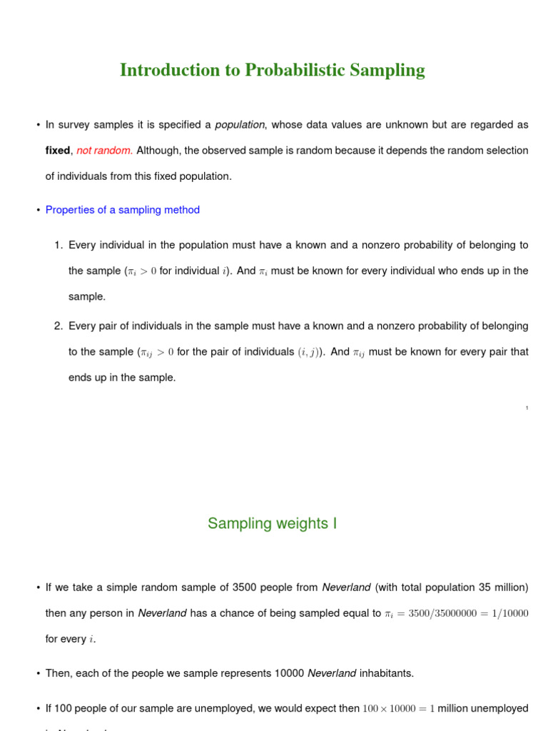 Introduction To Probabilistic Sampling | PDF | Sampling (Statistics) | Estimator