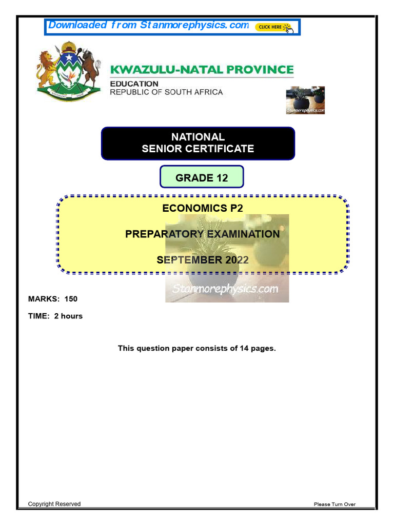 Economics Grade 12 SEPT 2022 P2 and Memo | PDF | Inflation | Economics