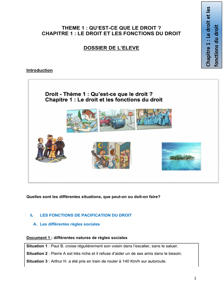 Droit - Theme 1 - Chap 1 - Dossier ELEVE | PDF | La discrimination ...
