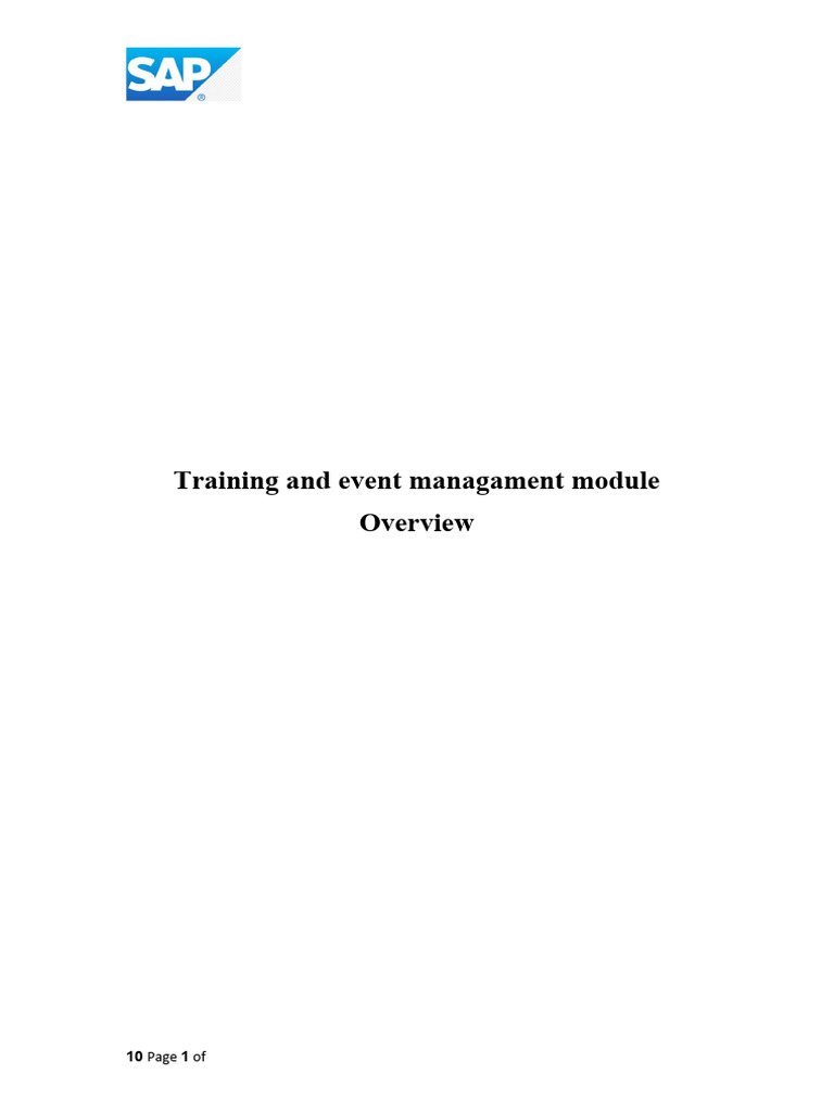 SAP Training & Event Management Guide | PDF | Menu (Computing) | Computing