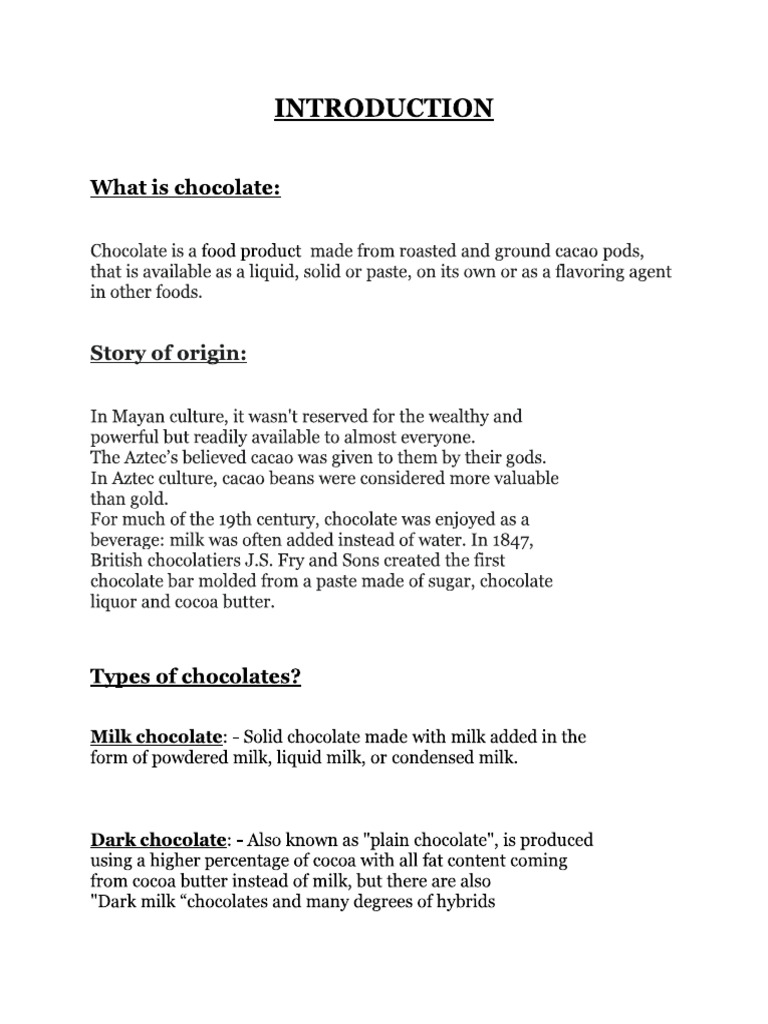 Chocolate Analysis | PDF