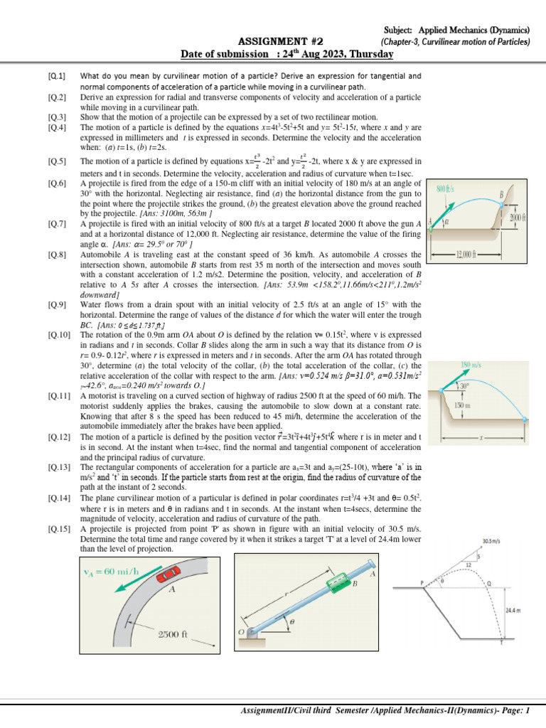 3 Unit Assignment | PDF | Acceleration | Velocity